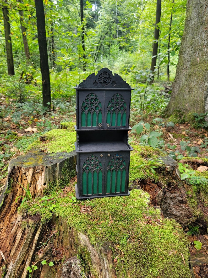 Gothic Furniture Miniature Cabinet • Crystal Display Potion Shelf • for ...