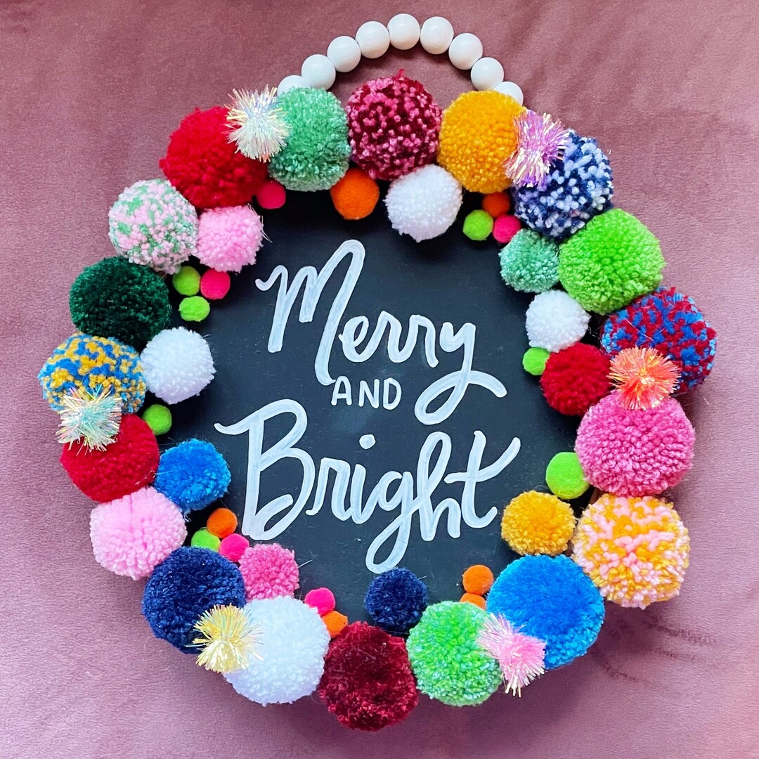 Festive Pom Pom Holiday Sign - Etsy