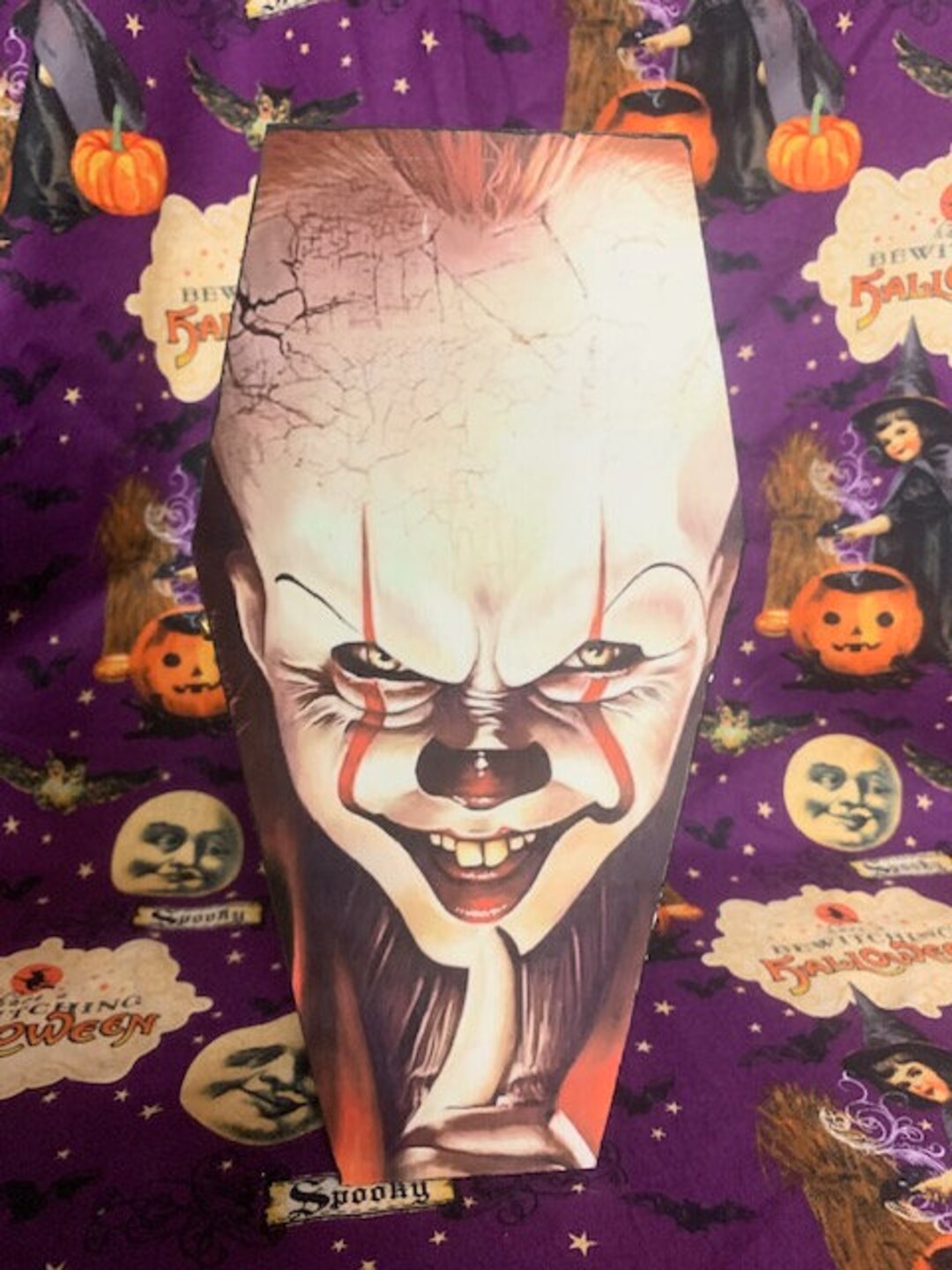 It Pennywise Wooden Coffin Shaped Box Horror Halloween - Etsy