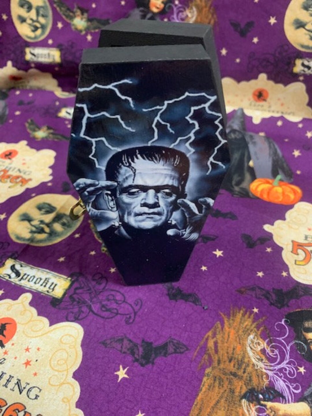 Frankenstein Wooden Coffin Shaped Box Horror Halloween - Etsy