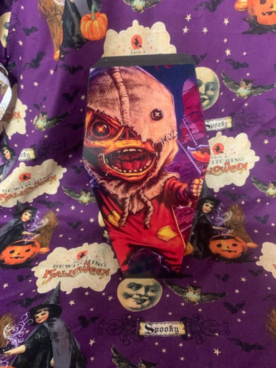 Trick R Treat Sam Wooden Coffin Shaped Box, Horror, Halloween Decor, 12 ...