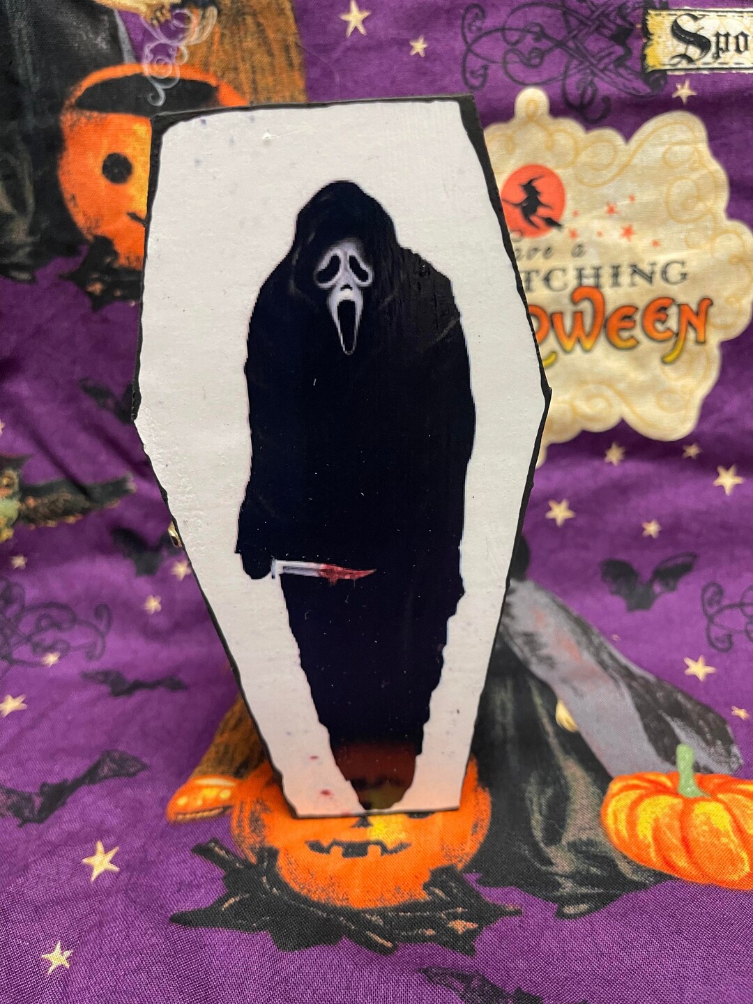 Scream Ghostface Wooden Coffin Shaped Box, Horror, Halloween Decor, 6 ...
