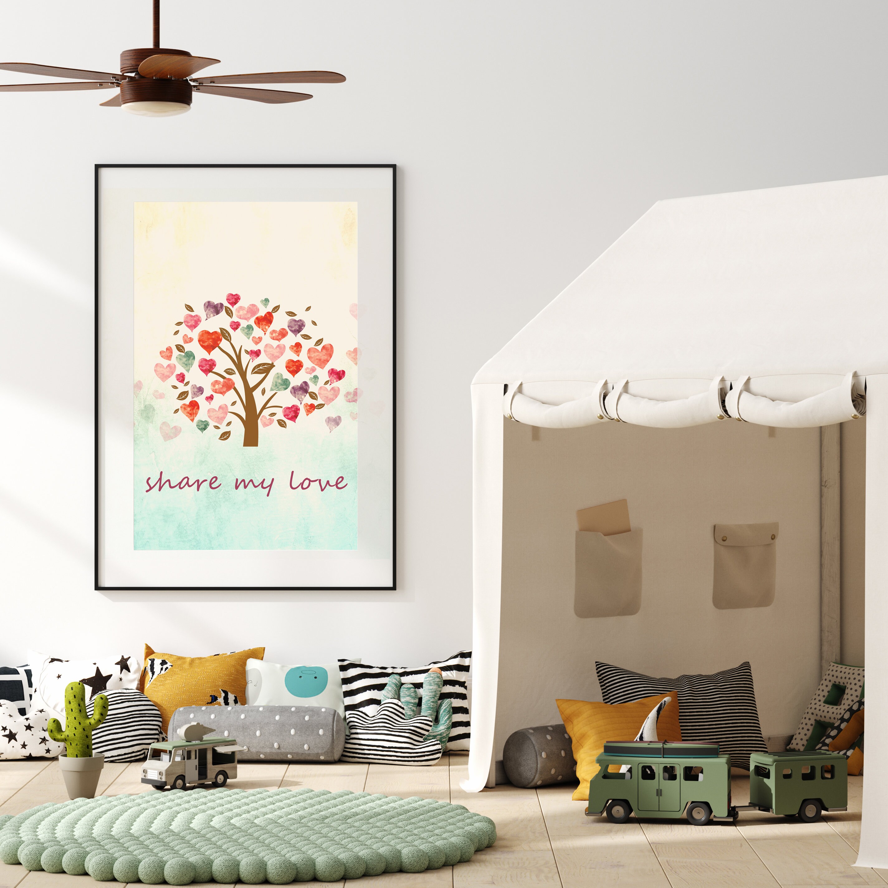 Heart Tree Wall Art 810 Inch Love Tree Happy Tree - Etsy UK