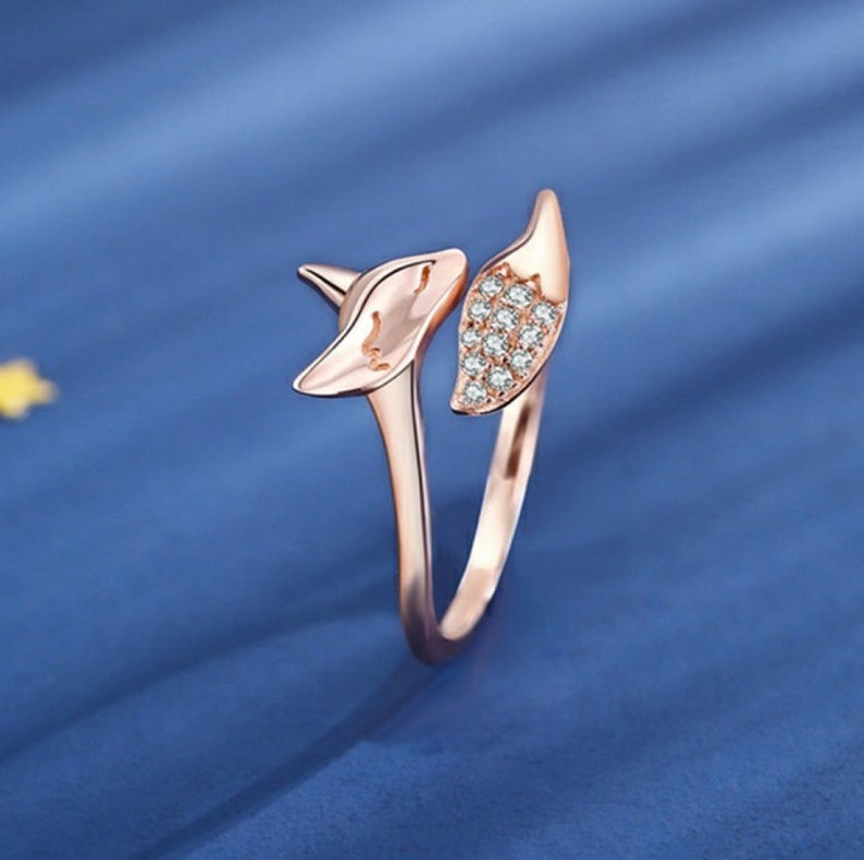 Animal Ring, Wild Animals Ring, Rose Gold CZ Ring, 925 Silver Ring ...