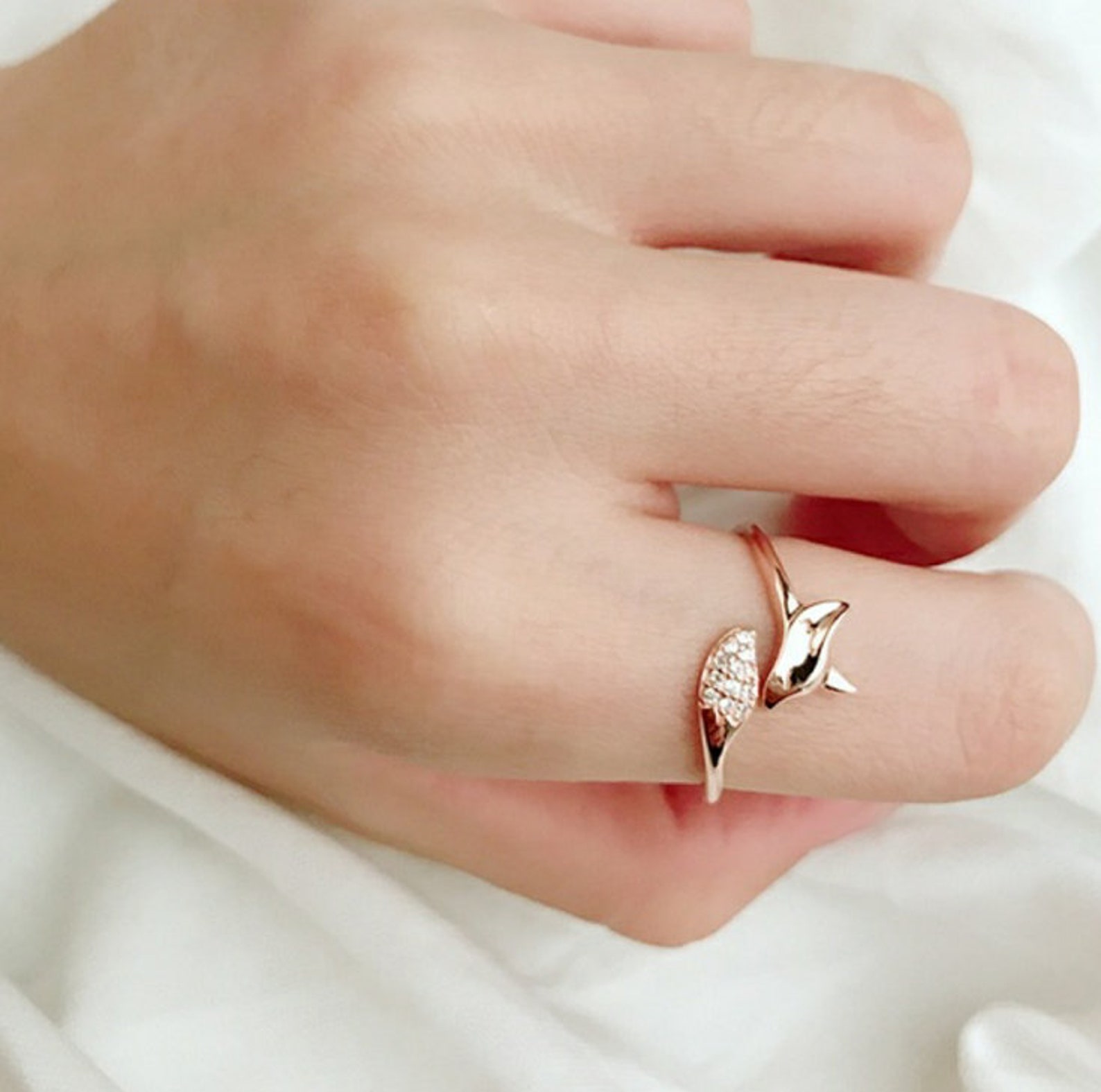 Animal Ring, Wild Animals Ring, Rose Gold CZ Ring, 925 Silver Ring ...
