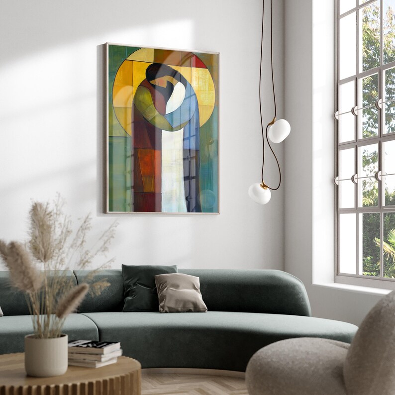 Abstract Embrace Wall Art, Spiritual Hug Painting, Digital Download ...