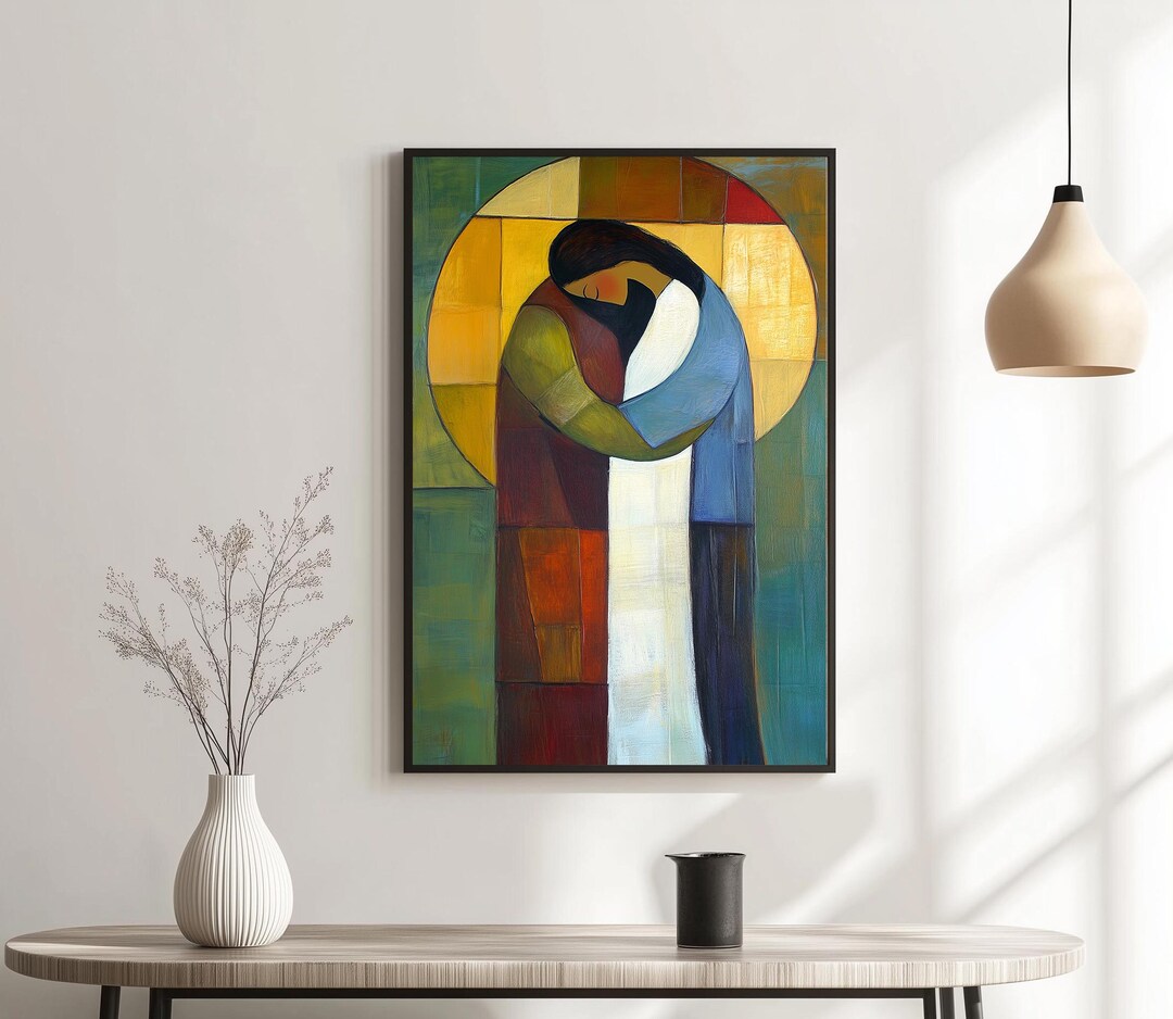 Abstract Embrace Wall Art, Spiritual Hug Painting, Digital Download ...