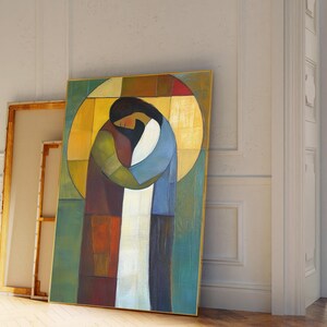 Abstract Embrace Wall Art, Spiritual Hug Painting, Digital Download ...