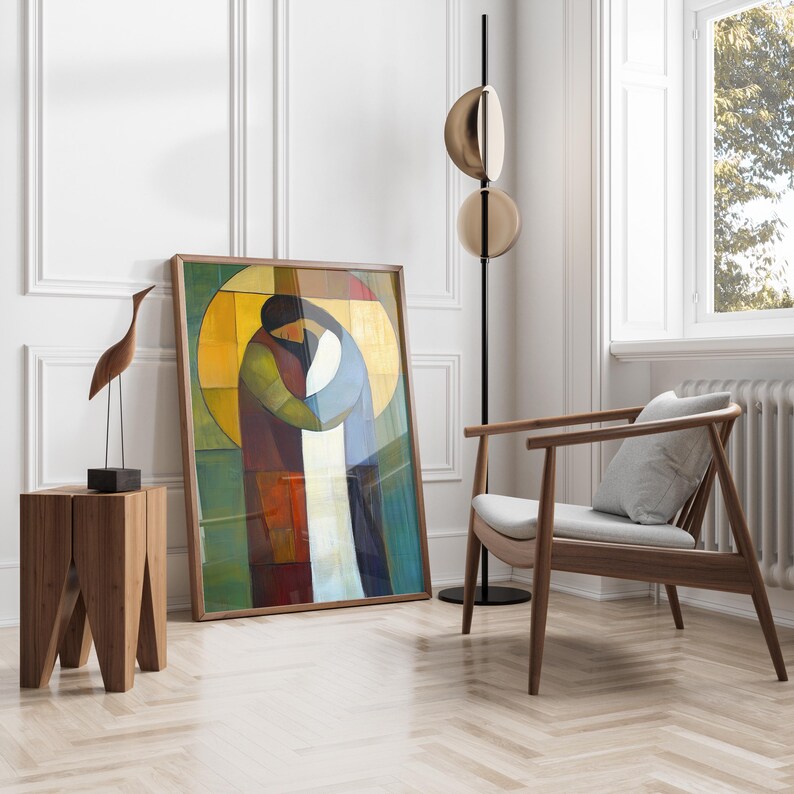 Abstract Embrace Wall Art, Spiritual Hug Painting, Digital Download ...