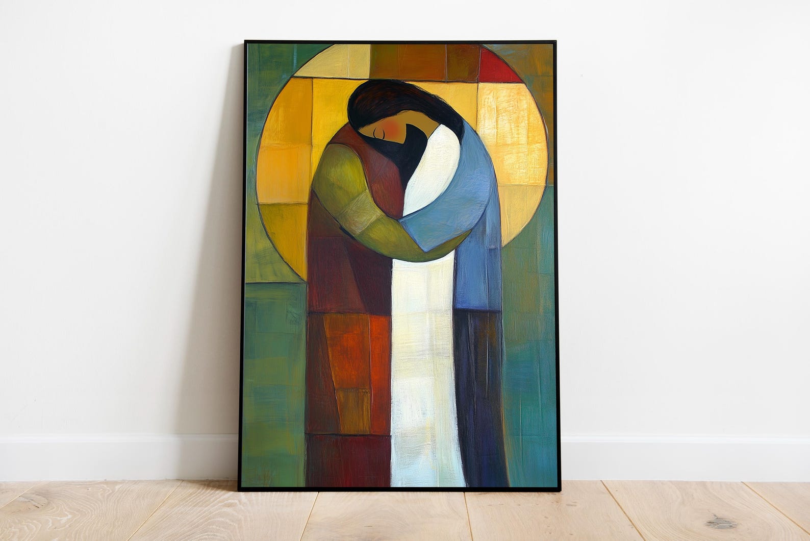 Abstract Embrace Wall Art, Spiritual Hug Painting, Digital Download ...