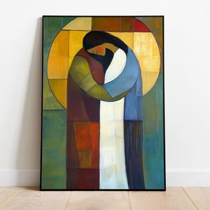 Abstract Embrace Wall Art, Spiritual Hug Painting, Digital Download ...
