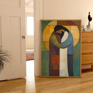 Abstract Embrace Wall Art, Spiritual Hug Painting, Digital Download ...