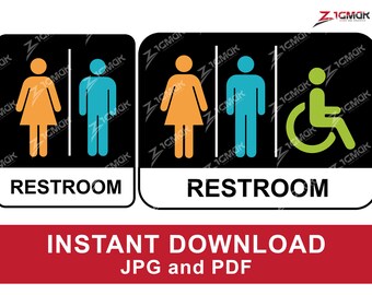 Male Female Toilet Sign - Etsy