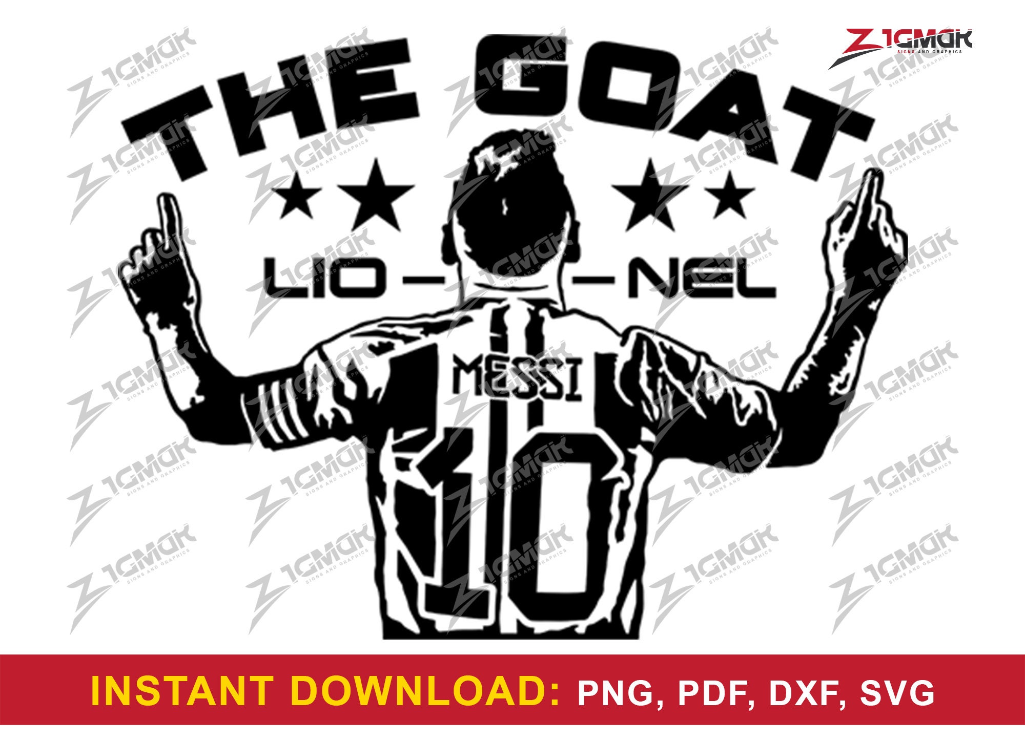 Lionel Messi L the Goat L Instant Download L Png Pdf Dxf and - Etsy