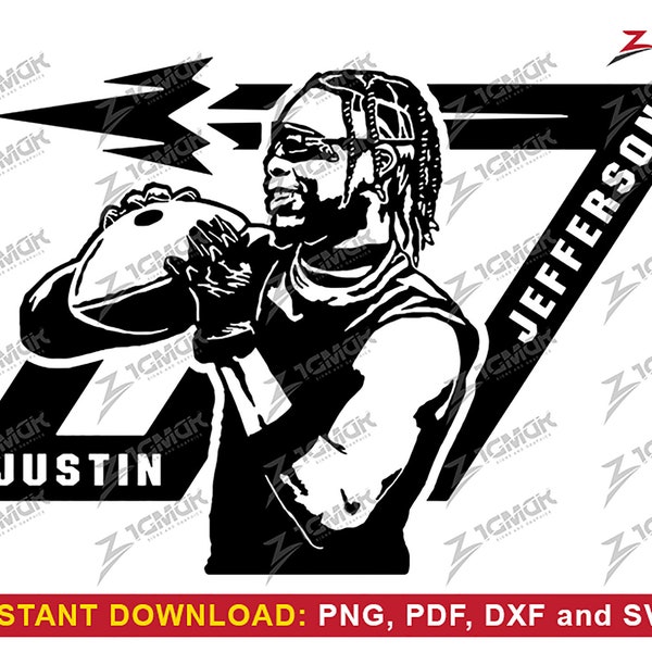 Justin Jefferson Png Svg - Etsy