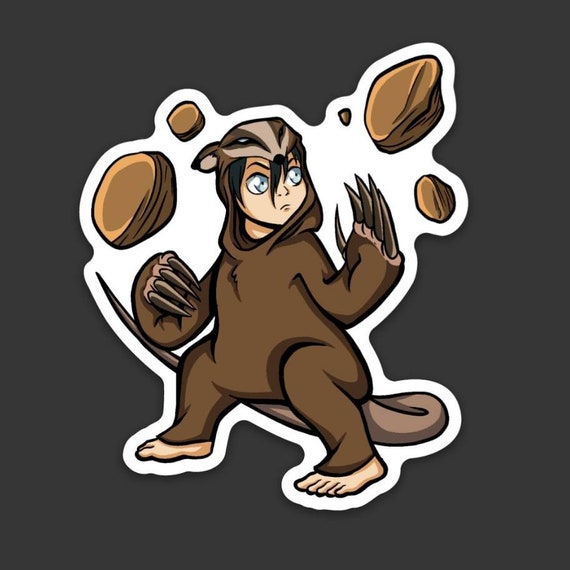 Sticker: Toph Dressed as a Badgermole From Avatar the Last | Etsy