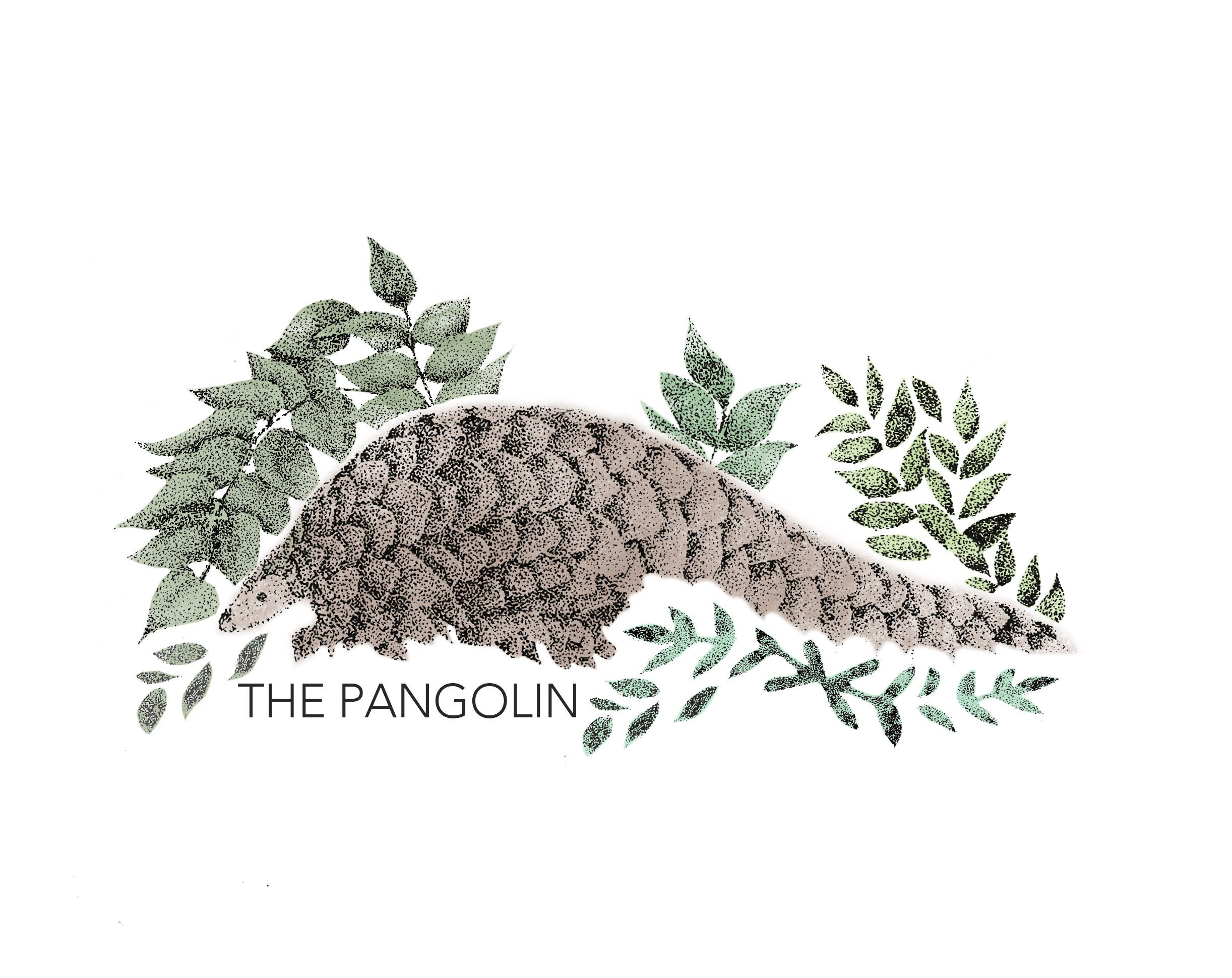 Pointillism Animal Drawing Art imprime A4 - Etsy España