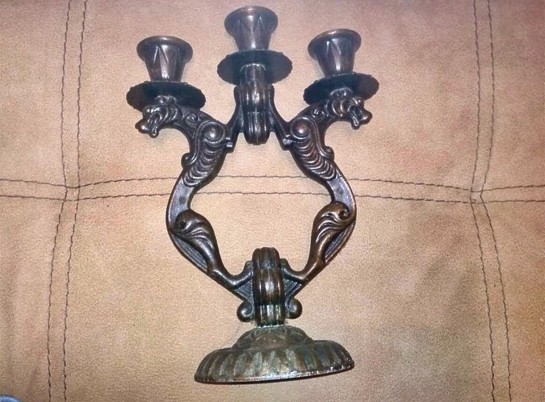 Candlestick for Three Candles Original Soviet Souvenir Decor Old ...