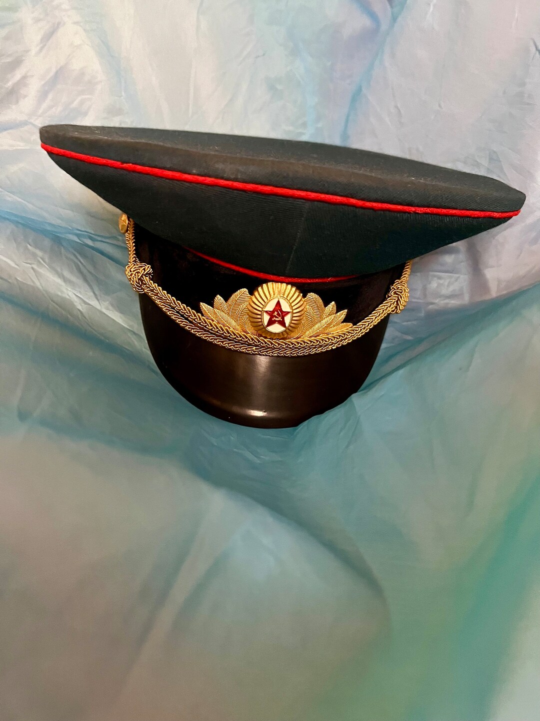 Cap Artilleryman Tankman Visor Vintage Soviet Army Commander Visor Cap ...