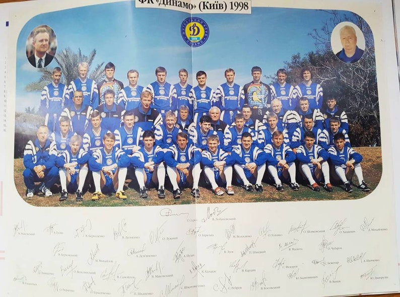 Poster Dynamo Kyiv 1998 Original Poster With Autographs of the Players ...