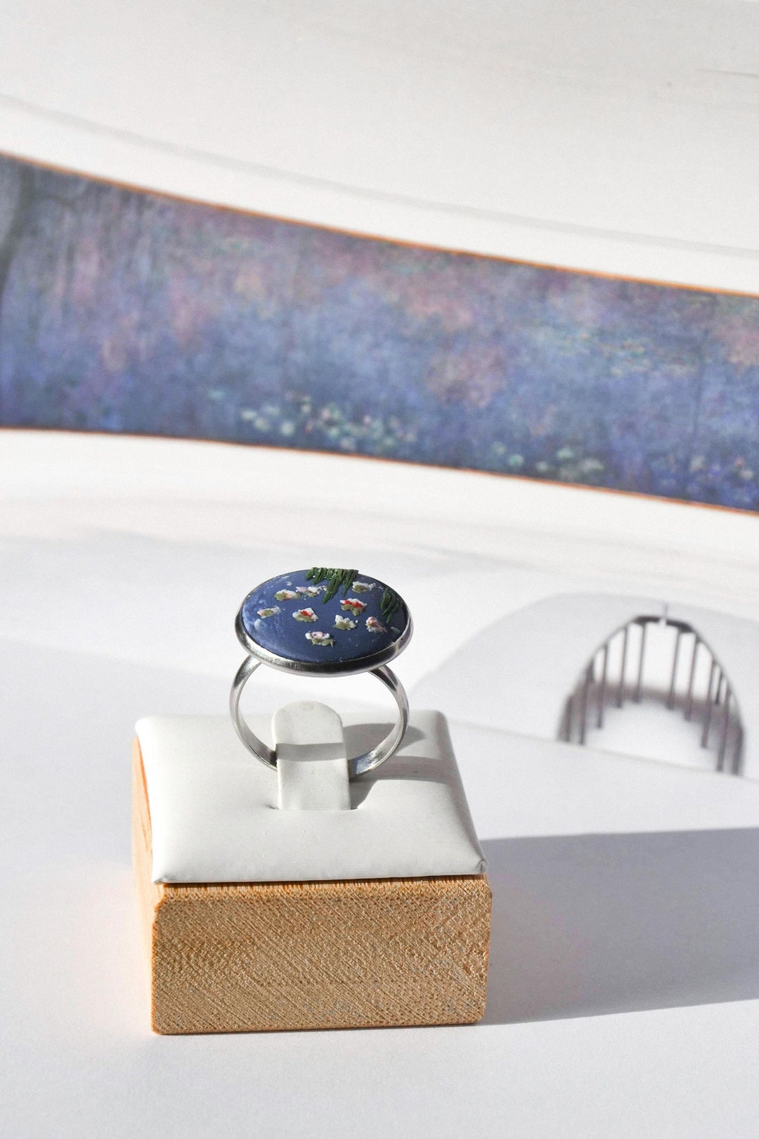 Claude Monet Ring, Art Inspired Jewelry, Famous Painting Jewelry, Clay ...