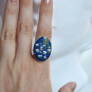 Claude Monet Ring, Art Inspired Jewelry, Famous Painting Jewelry, Clay ...