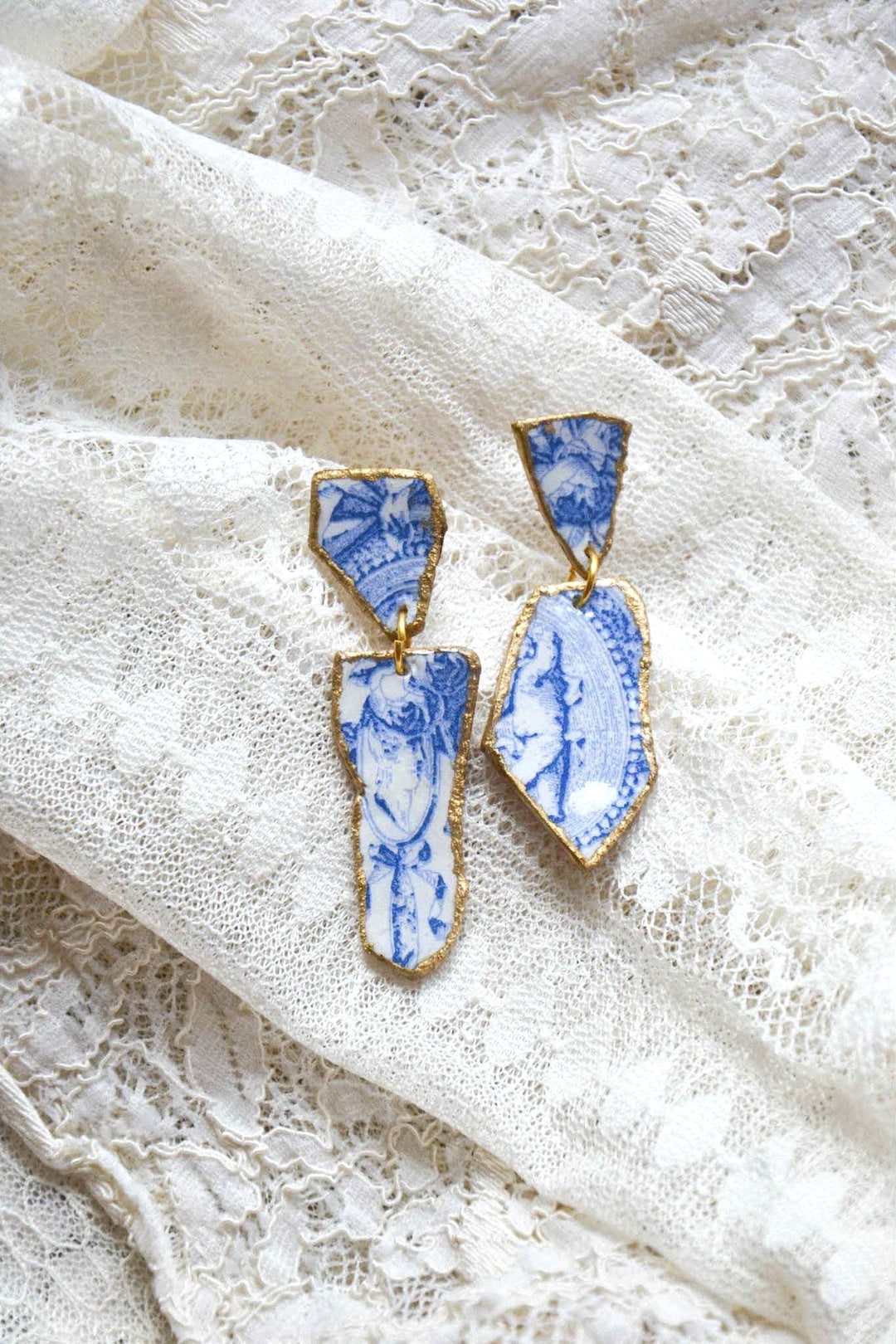 Porcelain Inspired Earrings: Kintsugi Art Wear, Limited Collection - Etsy