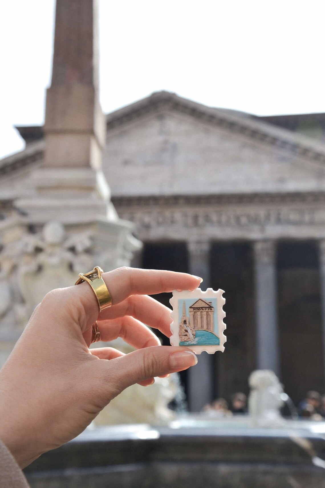 Rome Italy Post Stamp Magnet: Polymer Clay Travel Gift - Etsy