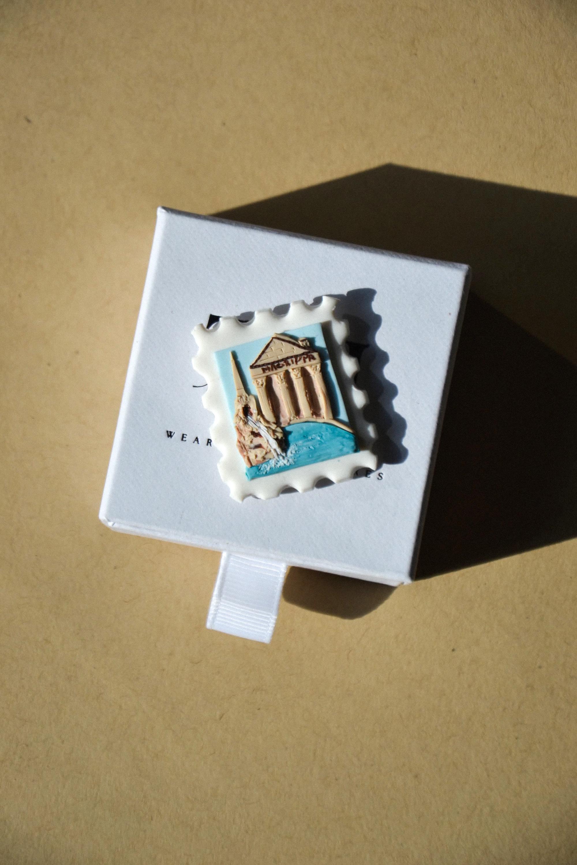 Rome Italy Post Stamp Magnet: Polymer Clay Travel Gift - Etsy