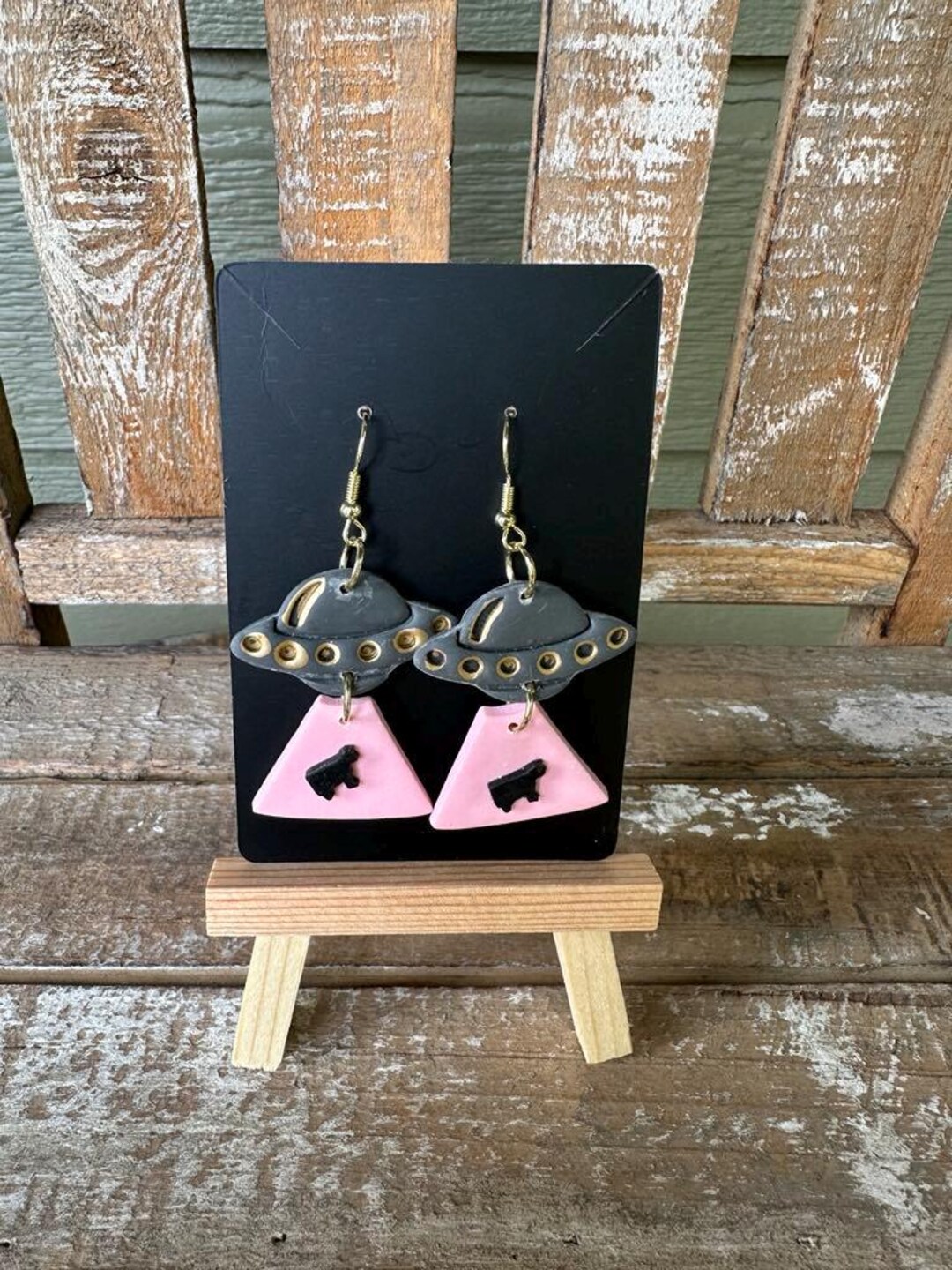 Quirky Alien Abduction Earrings: Handmade Polymer Clay UFO Jewelry - Etsy