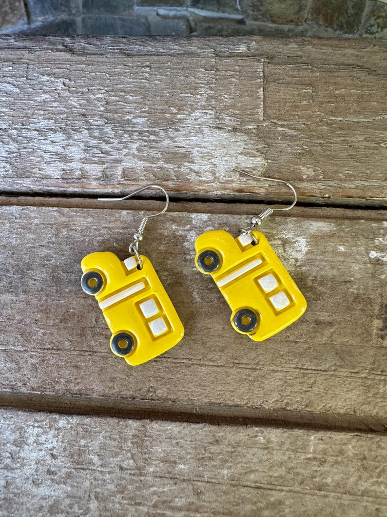 School Bus Earrings: Polymer Clay Teacher Appreciation Gift - Etsy
