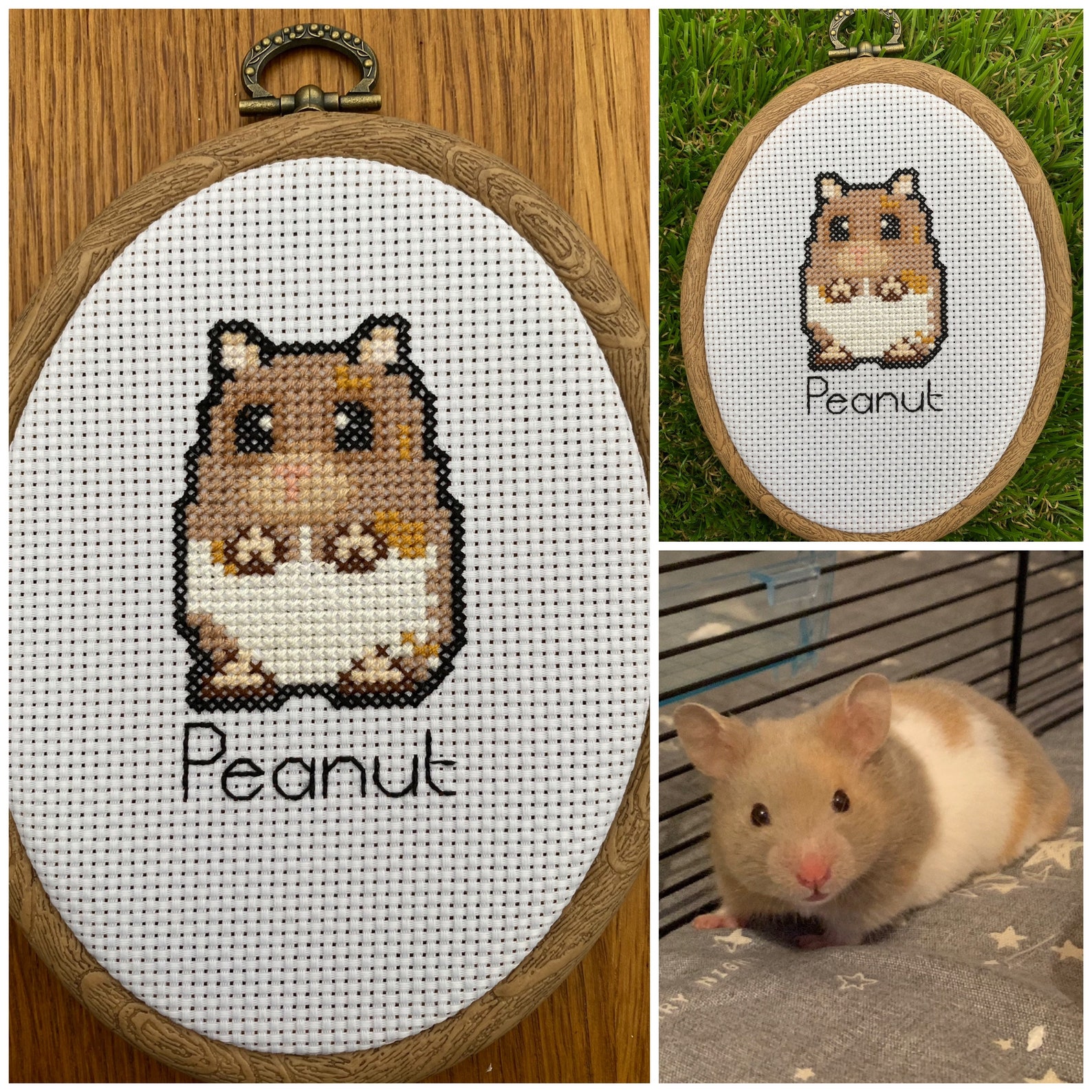 Customised Hamster Cross Stitch | Etsy UK