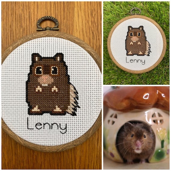 Customised Hamster Cross Stitch | Etsy UK