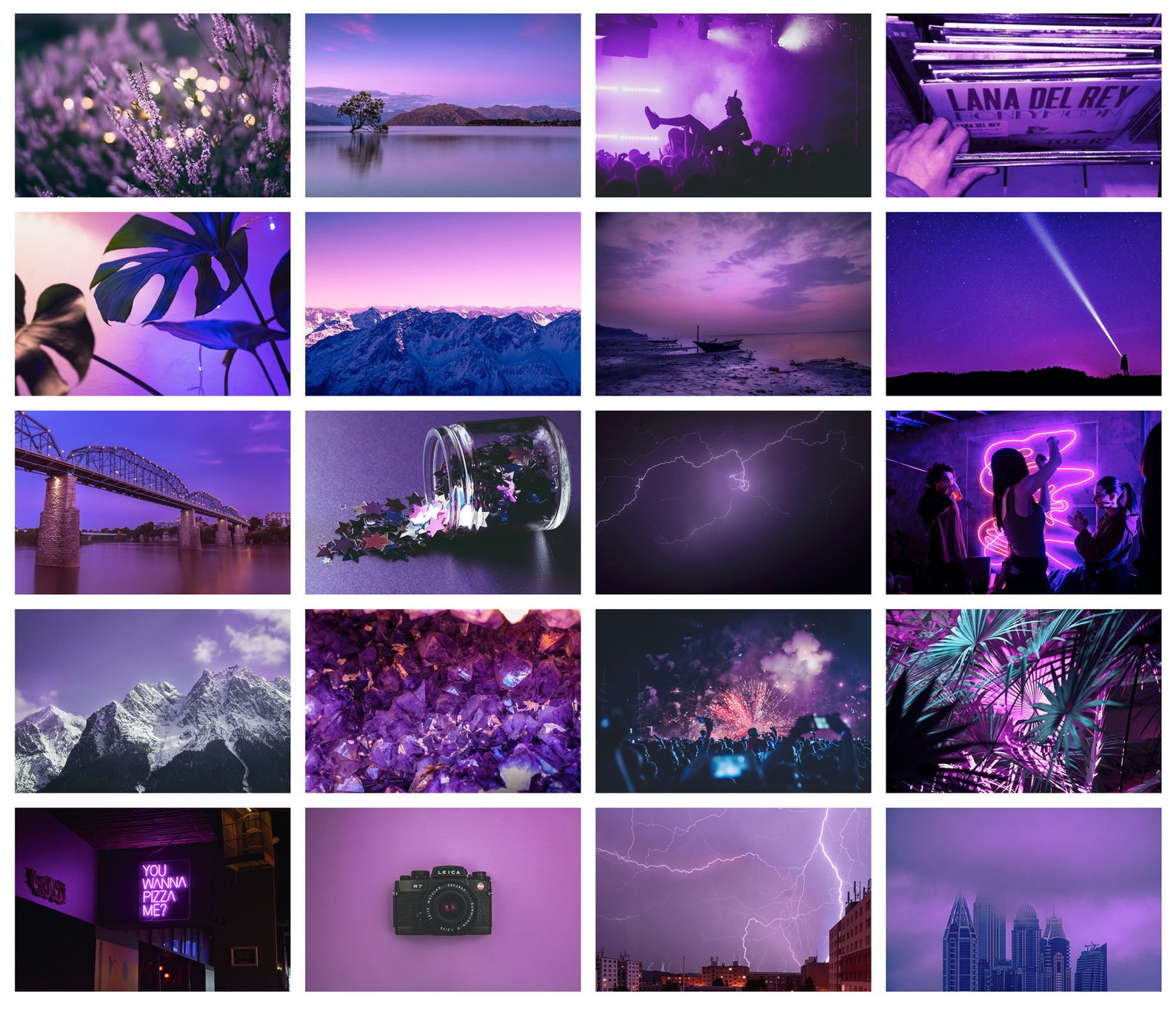 Purple VSCO Wall Collage Kit Photo Wall Aesthetic Prints Dorm Art ...