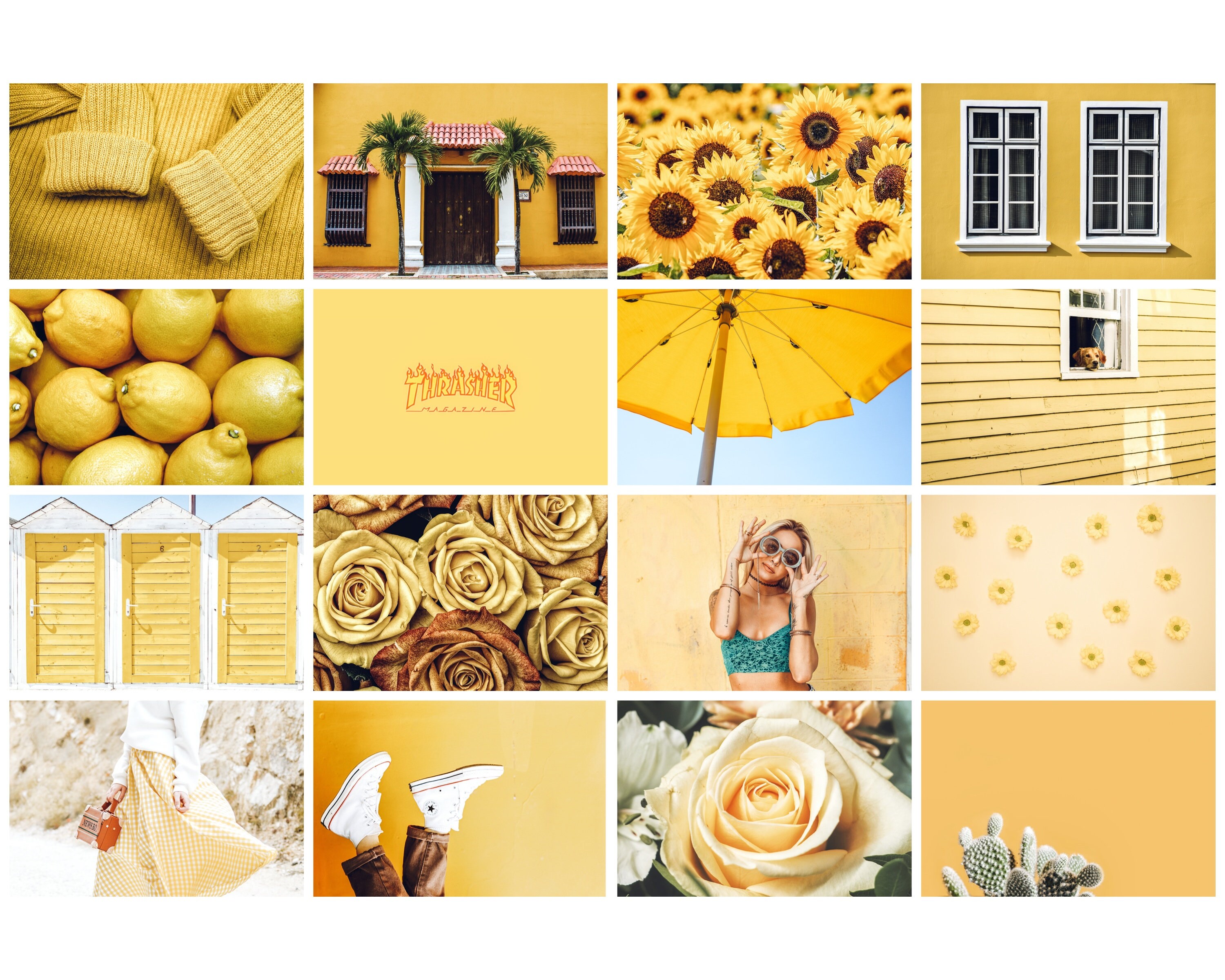 Yellow VSCO Wall Collage Kit Photo Wall Aesthetic Prints Summer College ...