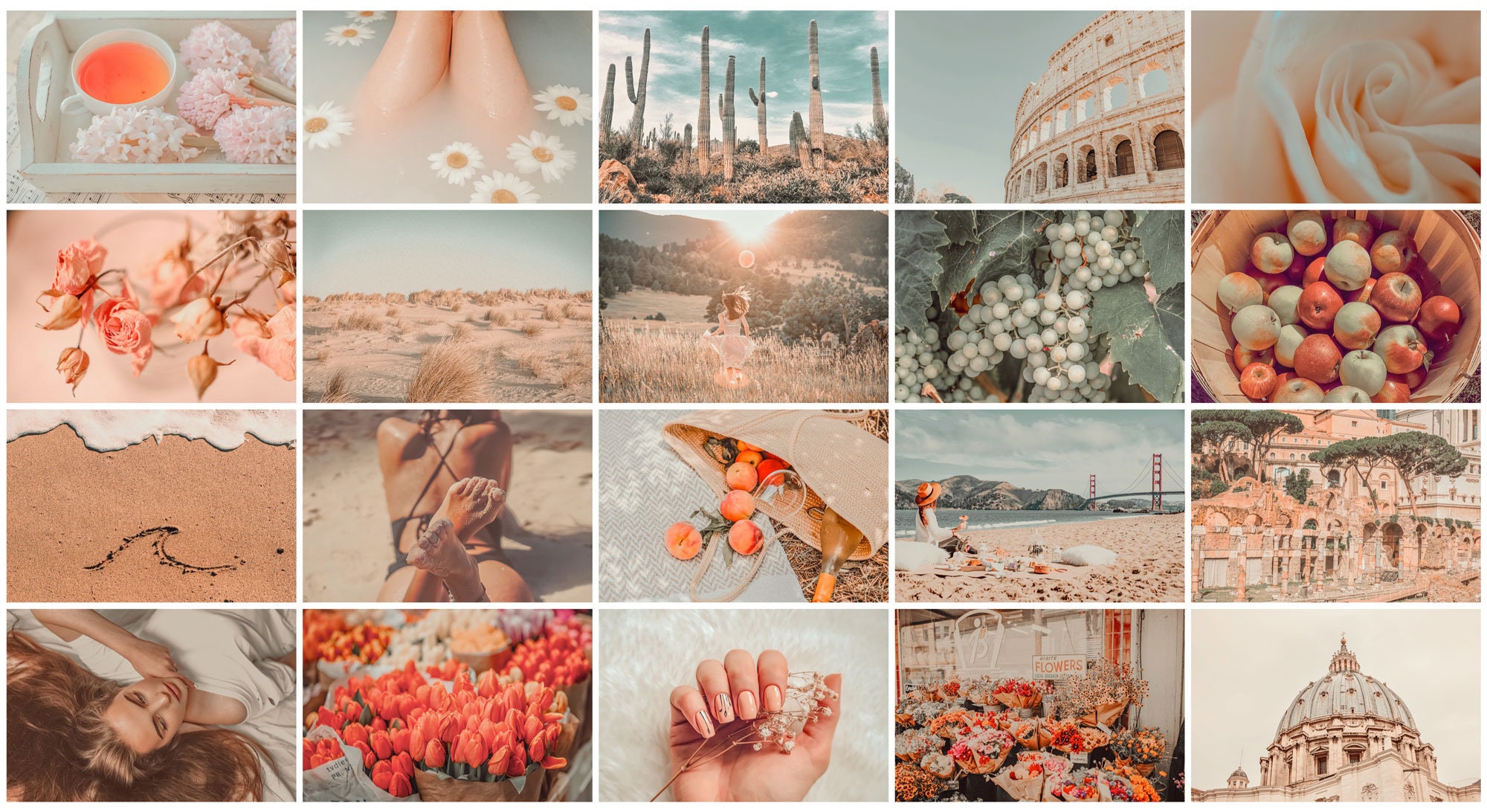 Soft Peach VSCO Wall Collage Kit Photo Wall Aesthetic Prints College ...