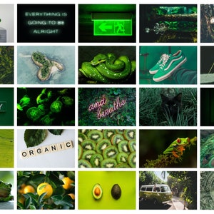 Green VSCO Wall Collage Kit Photo Wall Aesthetic Prints - Dorm Art ...