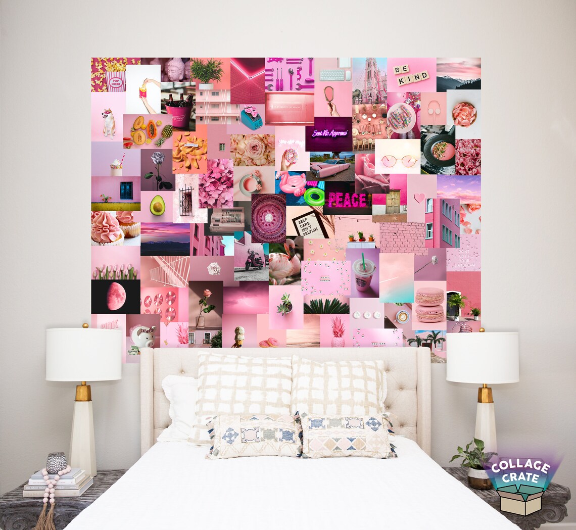 Pink 1 VSCO Wall Collage Kit Photo Wall Aesthetic Prints - Etsy