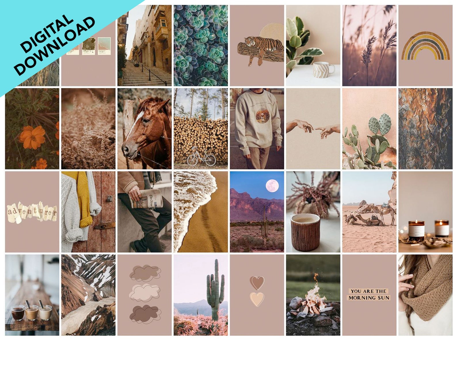 Earthy Brown VSCO Wall Collage Kit Photo Wall Aesthetic Prints Nature ...