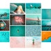 Summer Vibes VSCO Wall Collage Kit Beach Blue Orange Peach Photo Wall ...