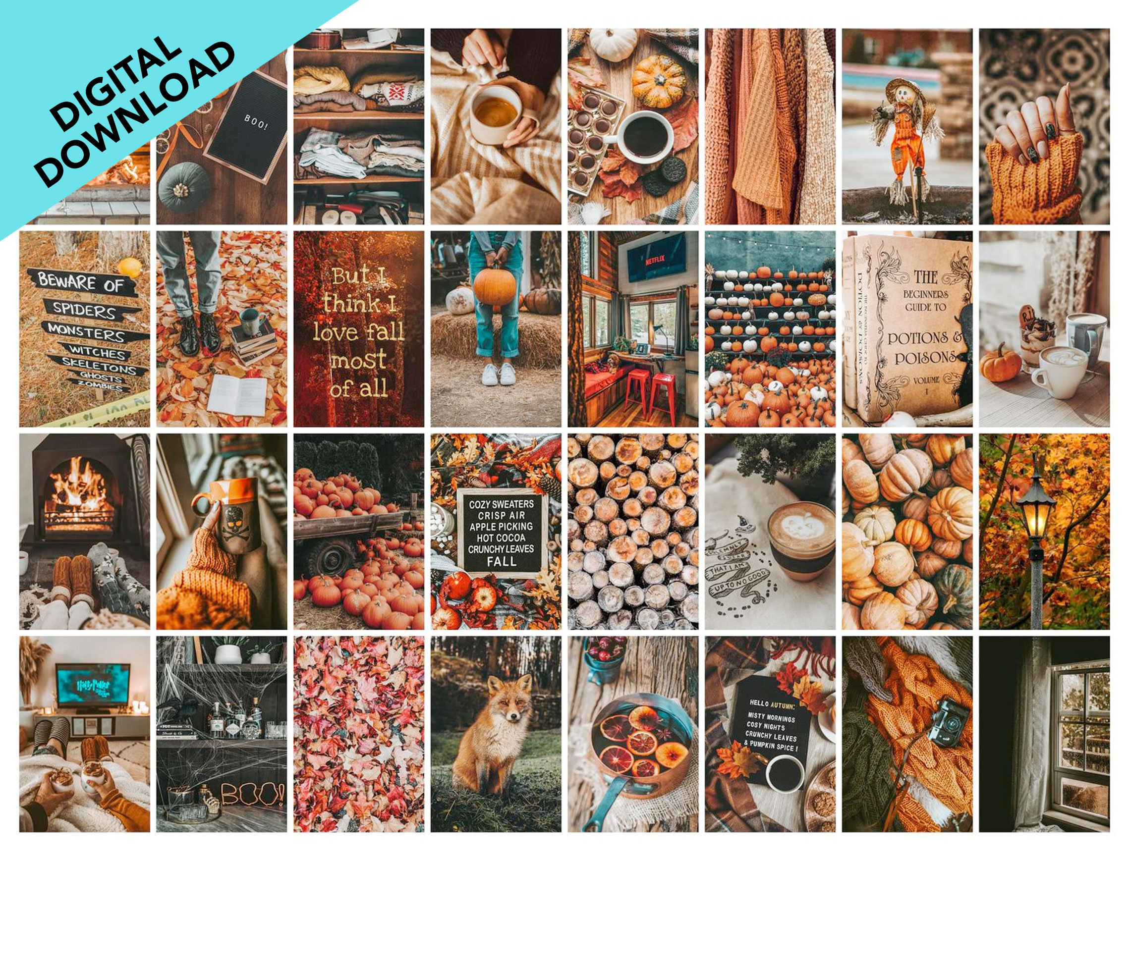 Cosy Autumn Cozy Fall VSCO Wall Collage Kit Photo Wall Aesthetic Prints ...