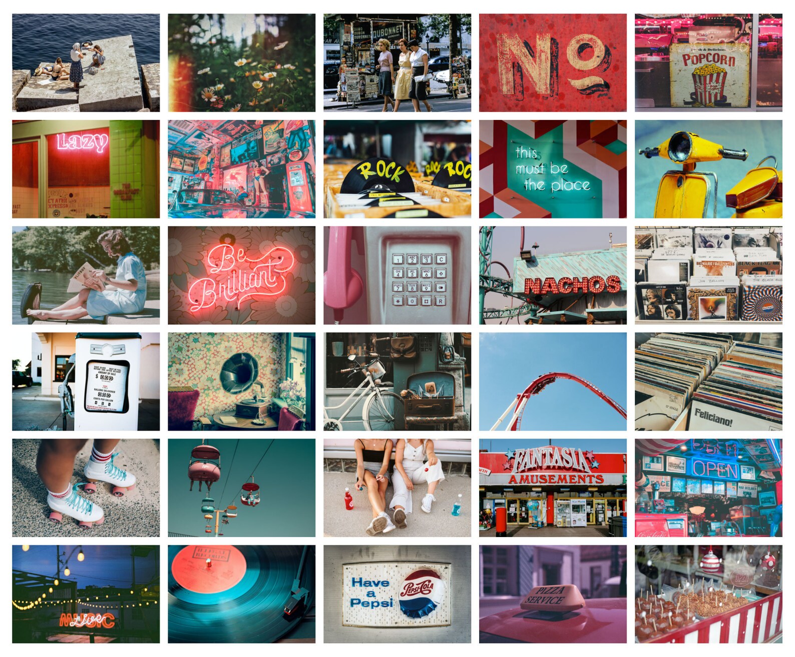 Retro VSCO Wall Collage Kit Vintage Photo Wall Aesthetic - Etsy