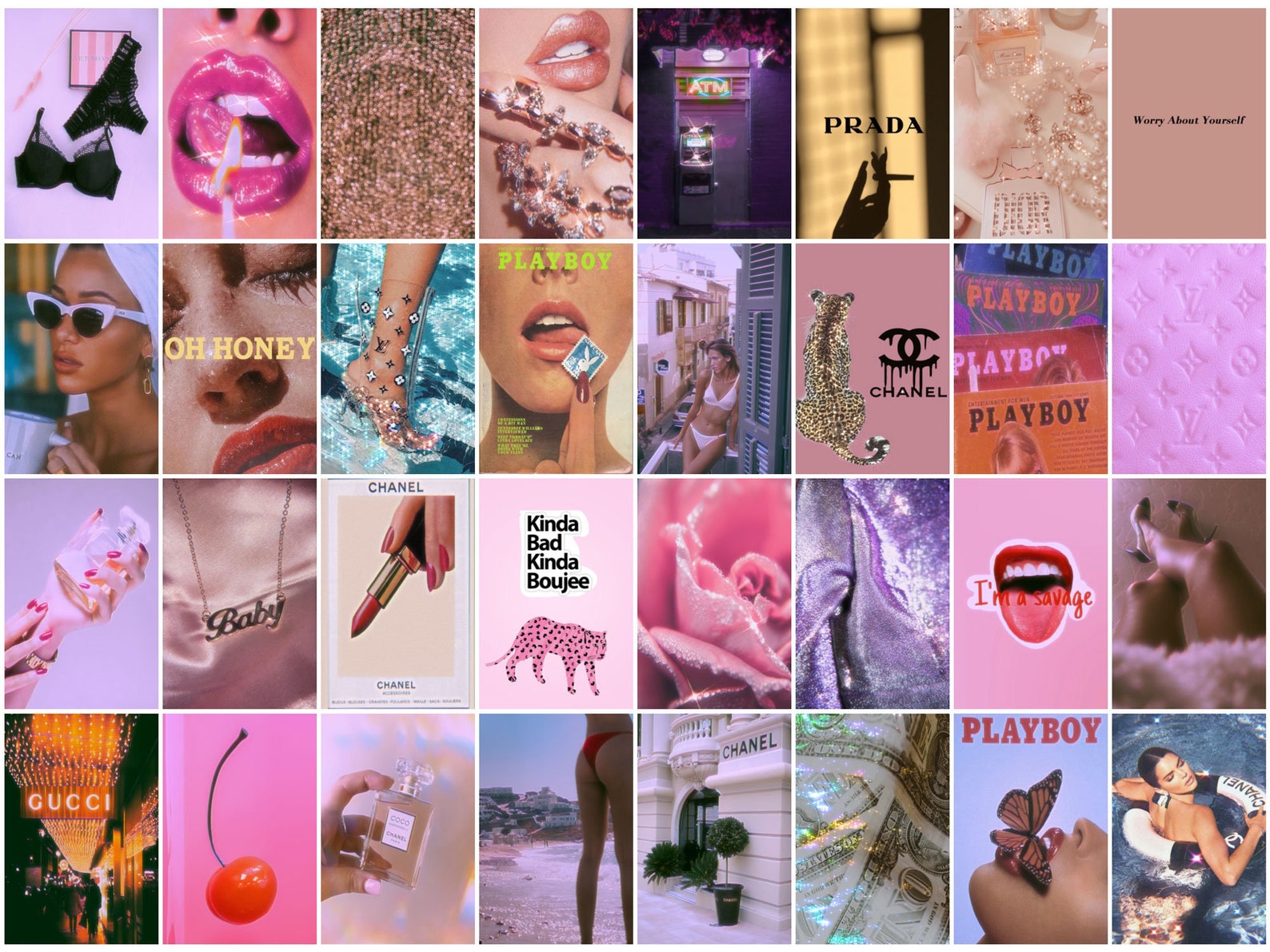 Boujee Vintage VSCO Wall Collage Kit Photo Wall Aesthetic Prints ...