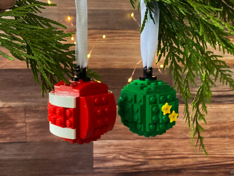 LEGO Christmas Ornaments Brick Built - Etsy