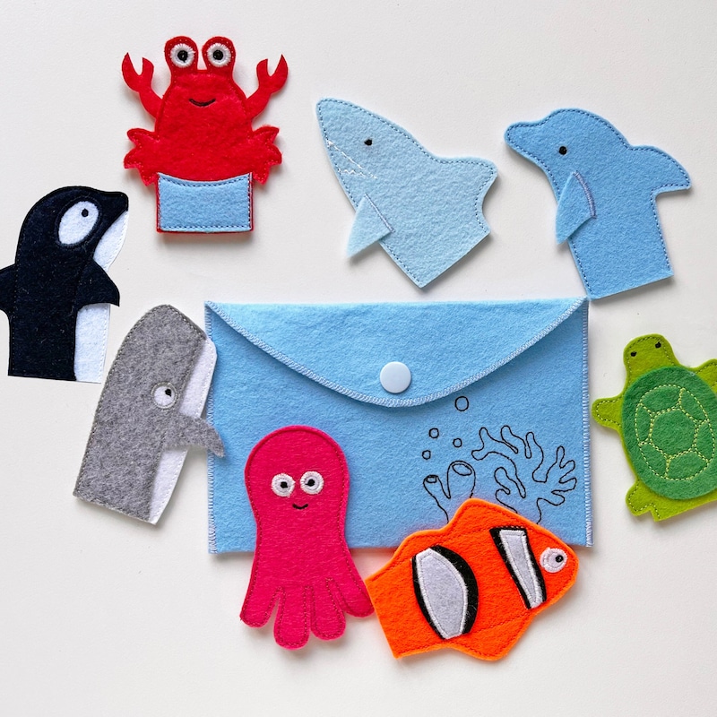 Shark Finger Puppet - Etsy