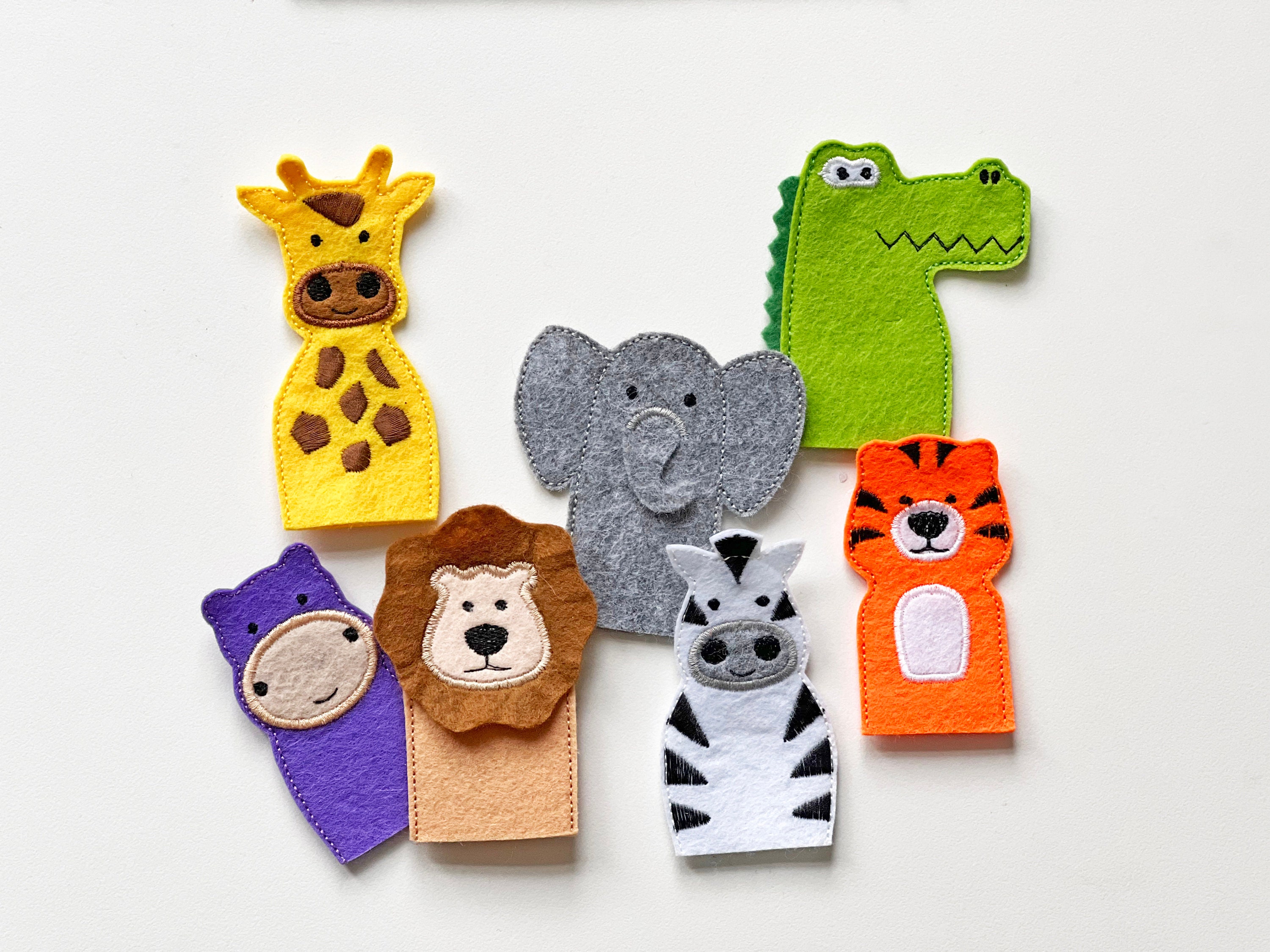Felt Finger Puppets African Wild Animals giraffe hippo - Etsy