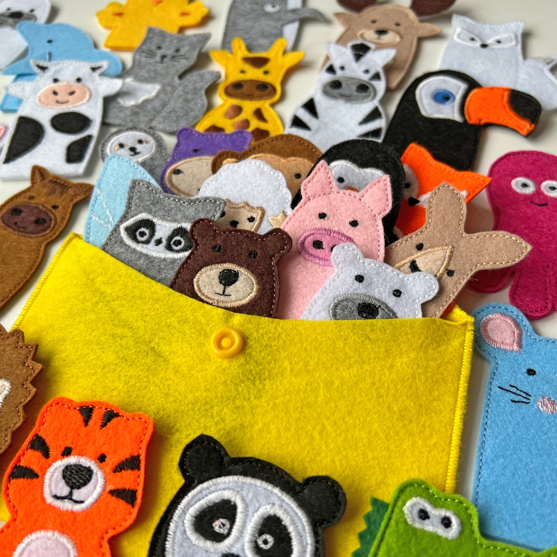 Create Your Own Felt Finger Puppet Set, 53 Animals, Educational Toys ... Create Your Own Felt Finger Puppet Set, 53 Animals, Educational Toys ...
