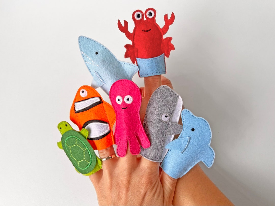 Felt Finger Puppets Marine Animals octopus Shark Turtle - Etsy