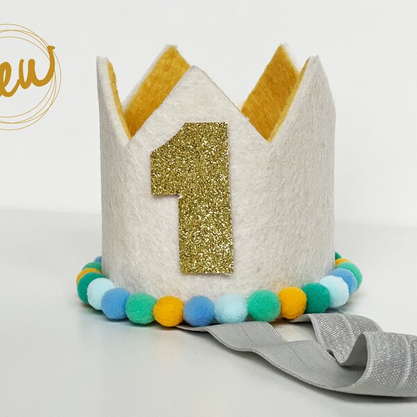 1st Birthday Crown Headband Girl - Etsy