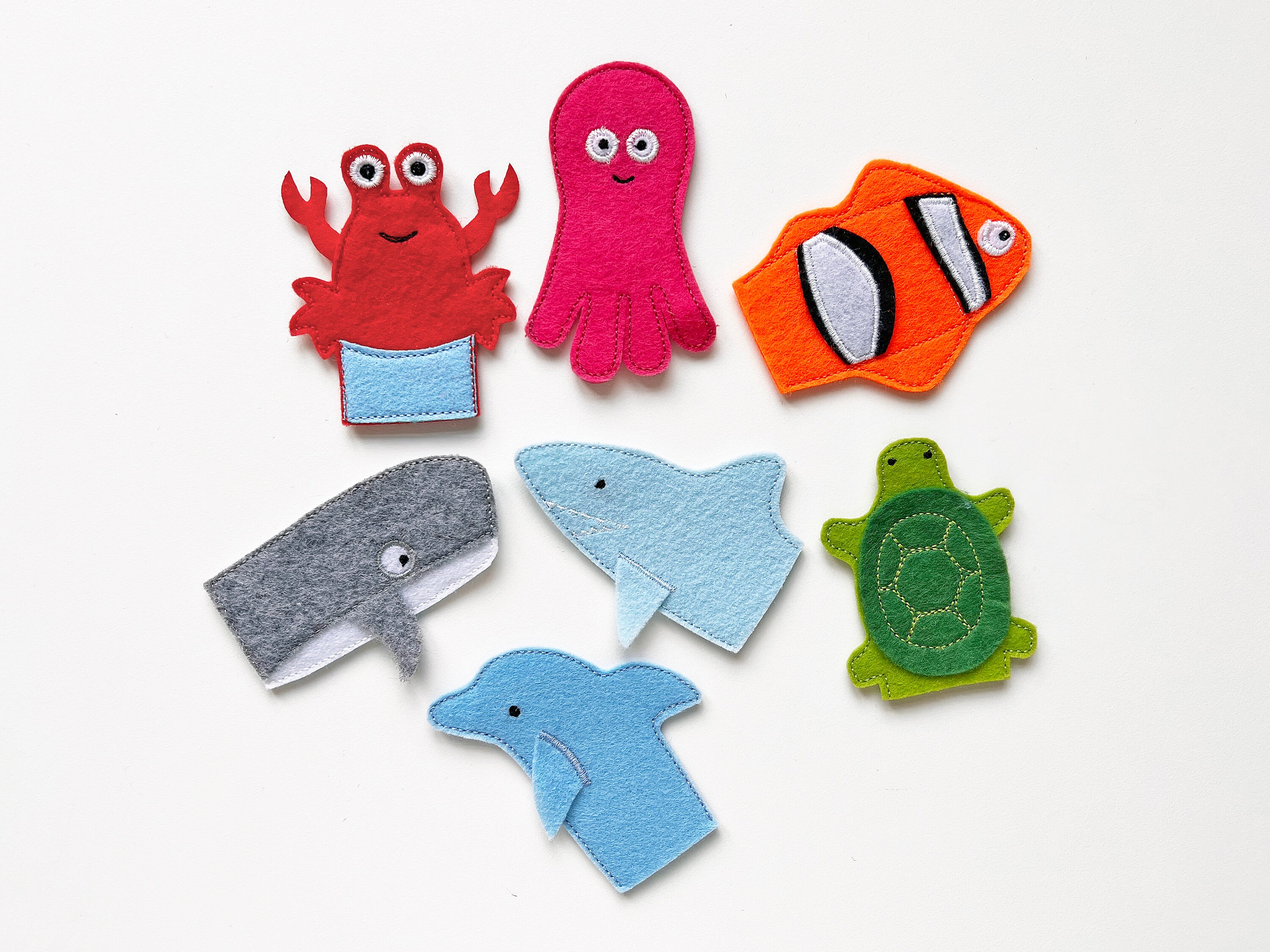 Felt Finger Puppets Marine Animals octopus Shark Turtle - Etsy